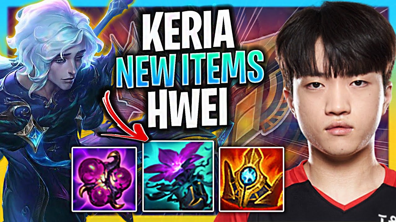 KERIA TRIES HWEI SUPPORT WITH NEW ITEMS! | T1 Keria Plays Hwei Support ...