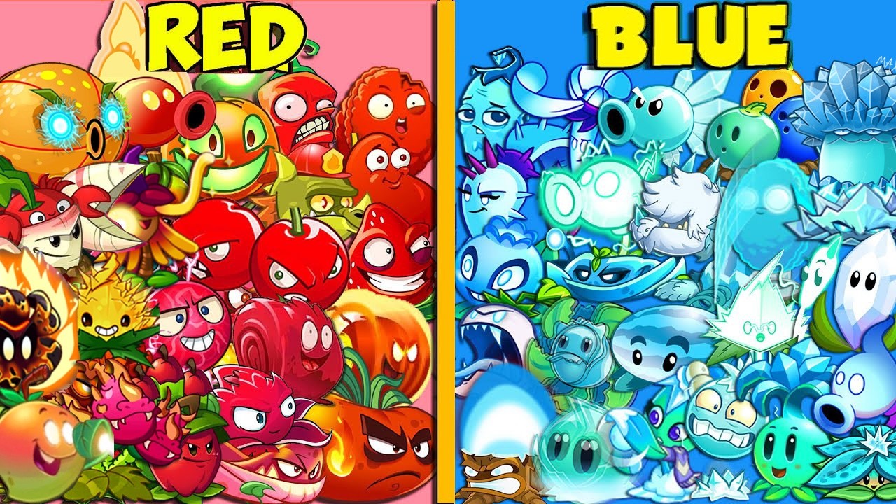 Team BLUE vs RED & ORANGE Battlez - Who Will Win? - Pvz 2 Team Plant vs ...