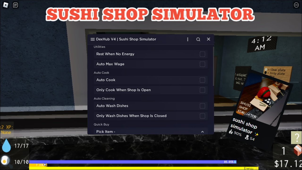 Roblox 🍣 Sushi Shop Simulator || Auto Cook || Auto Wash & More || - YouTube