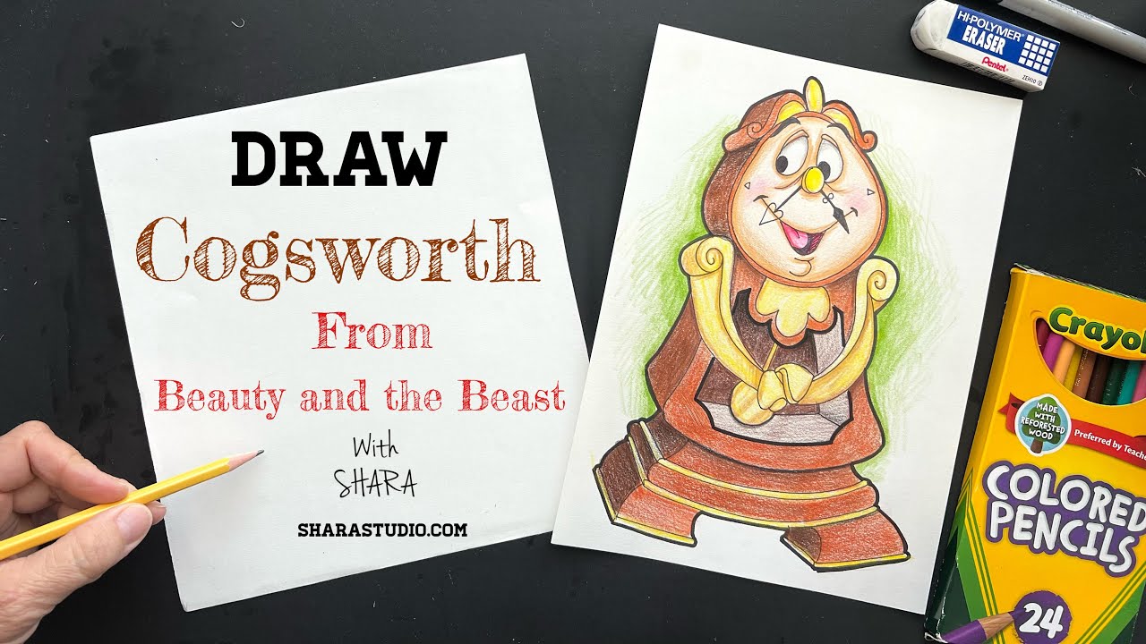 How to draw Cogsworth - YouTube