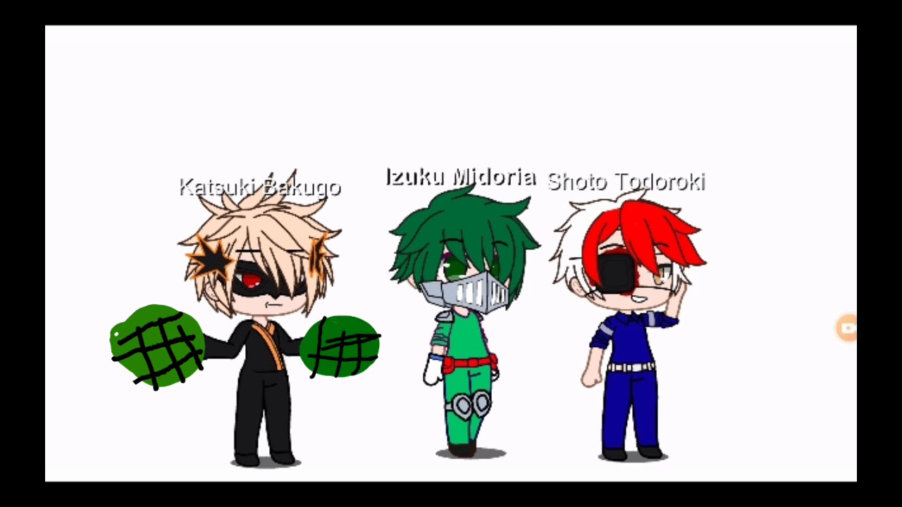Izuku Midoria, Katsuki Bakugo, and Shoto Todoroki's hero costumes ...