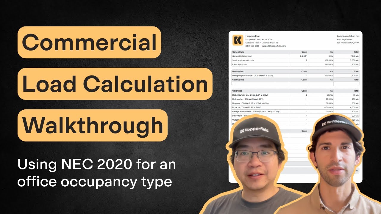 Commercial load calculation | Office occupancy type with NEC 2020 - YouTube