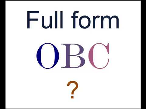 Full Form of OBC ? - YouTube