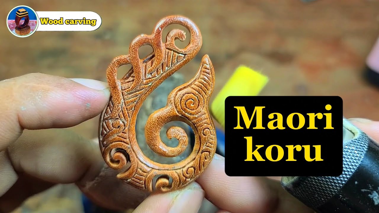 Maori koru carved about beautiful wood.#art #carvingwood - YouTube