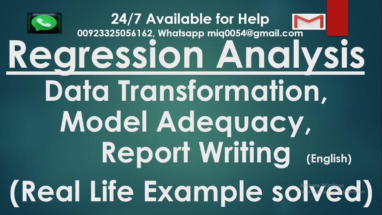 Regression Analysis with Data Transformation, Model Adequacy, Report ...