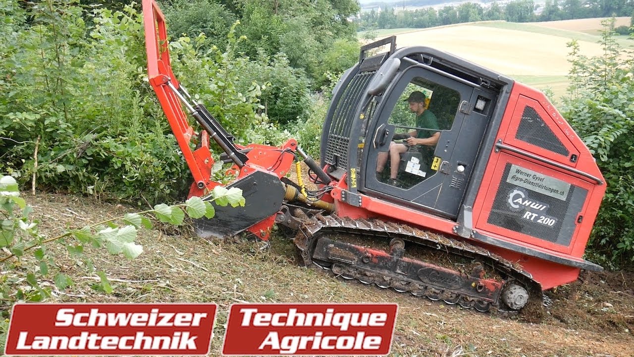 Forstraupe «AHWI RT200» mit Mulcher im Einsatz - YouTube