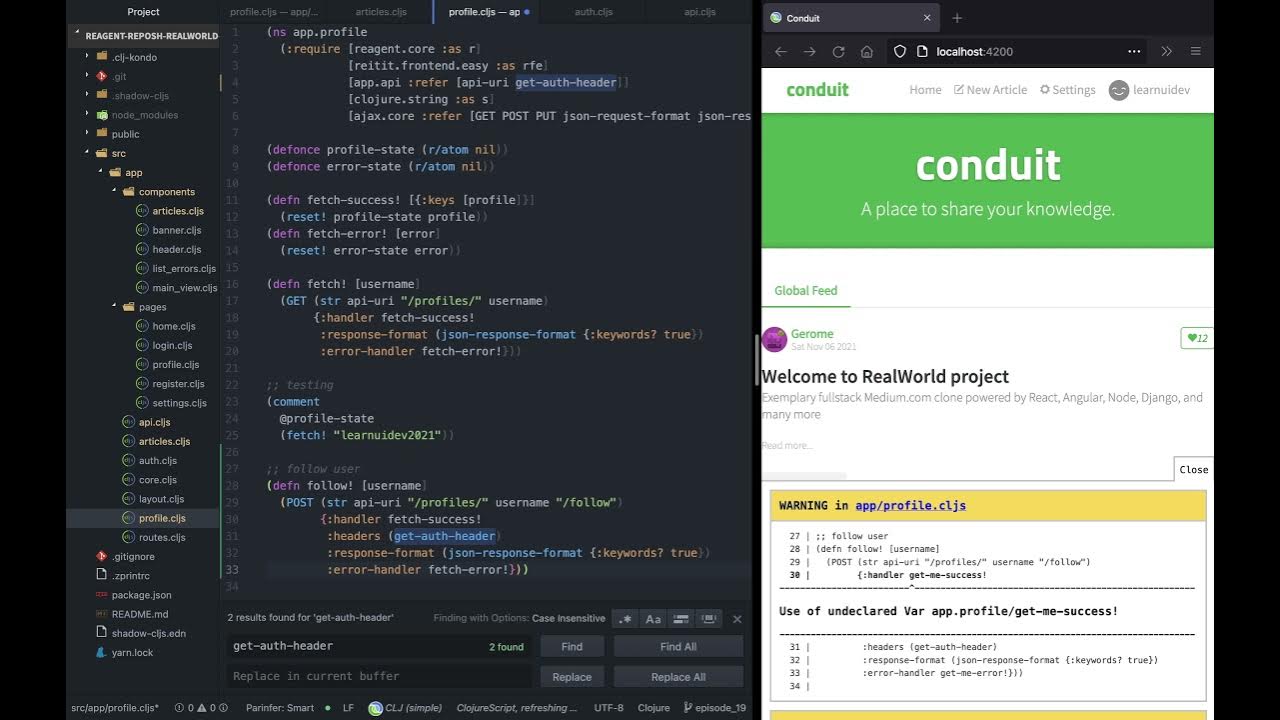 Clojurescript For React Developer 19 Followunfollow User Reporting 🐛 On Github Youtube