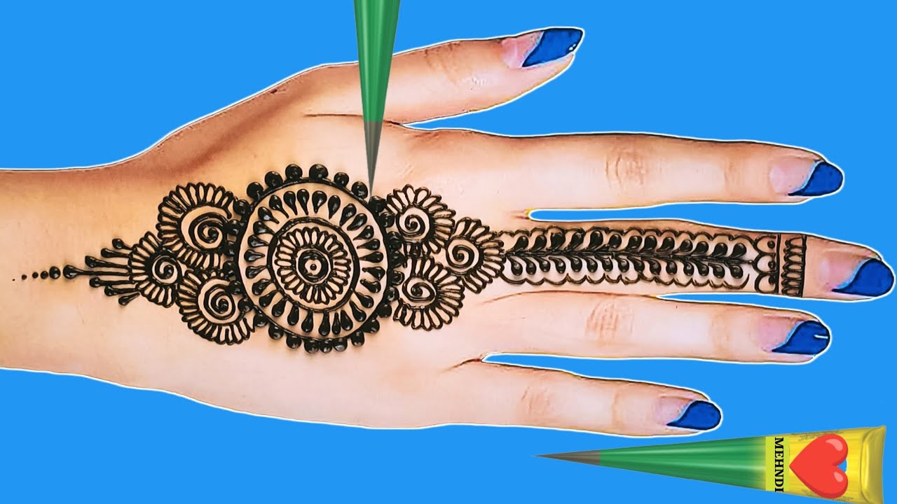 how to make simple and beautiful mehndi designs | circal dotted mehndi ...