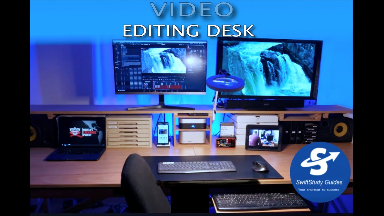 The Ultimate Video Editing Desk, affordable, portable, expandable - YouTube