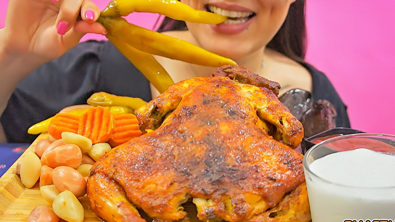 ASMR Rotisserie CHICKEN (EATING SOUNDS) NO TALKING - YouTube