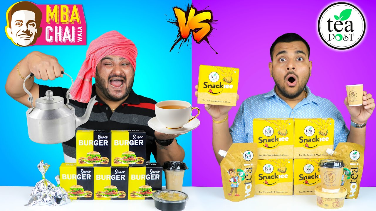 MBA Chai Wala Vs Tea Post Food Comparison | Food Review | Food Eating ...