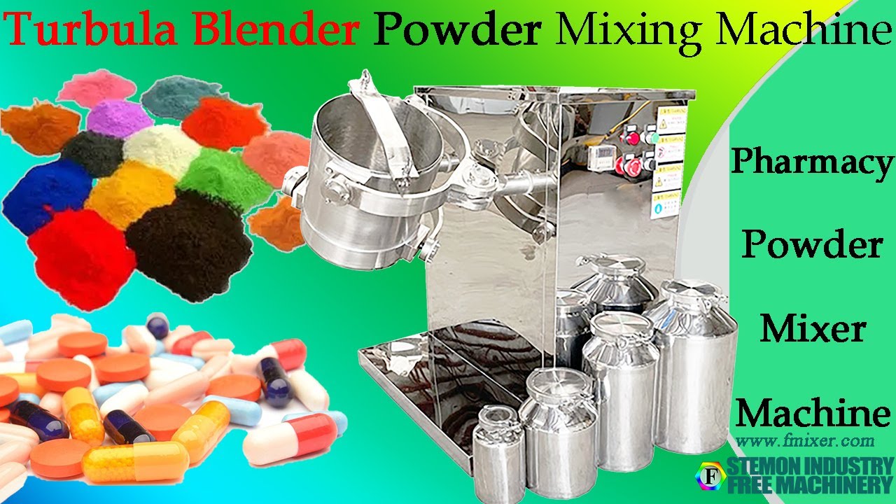 Drum Blender machine for mixing dry powder granules┃Turbula Mixer with three dimensional ...