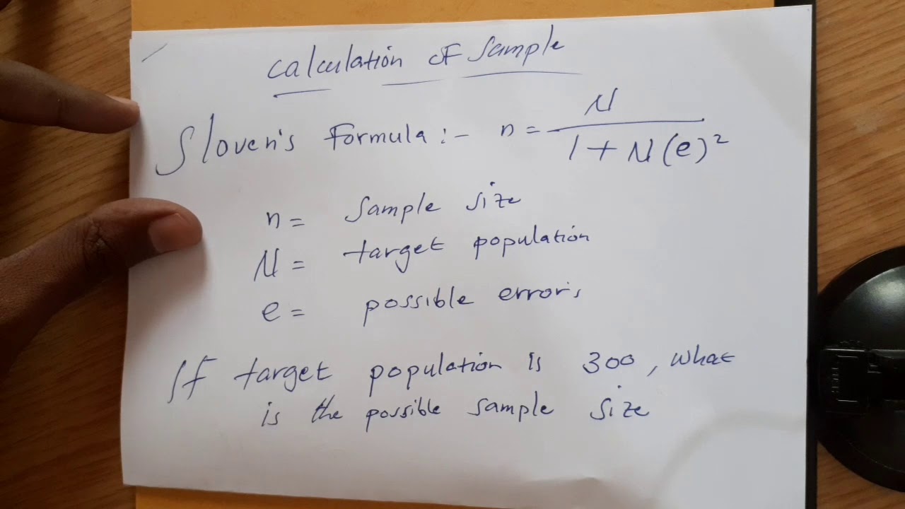 Sloven's Formula: Sample size calculation Dr. soojeede - YouTube