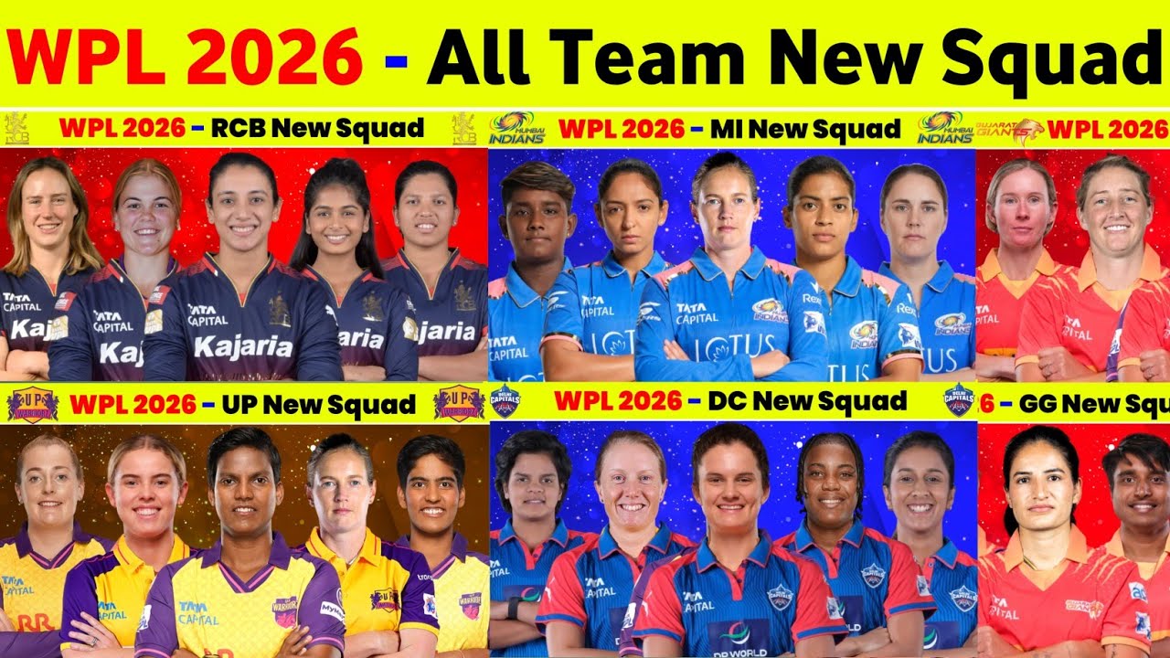 WPL All Team Squad 2026 - Wpl 2026 All Team New Squad || Wpl Auction ...
