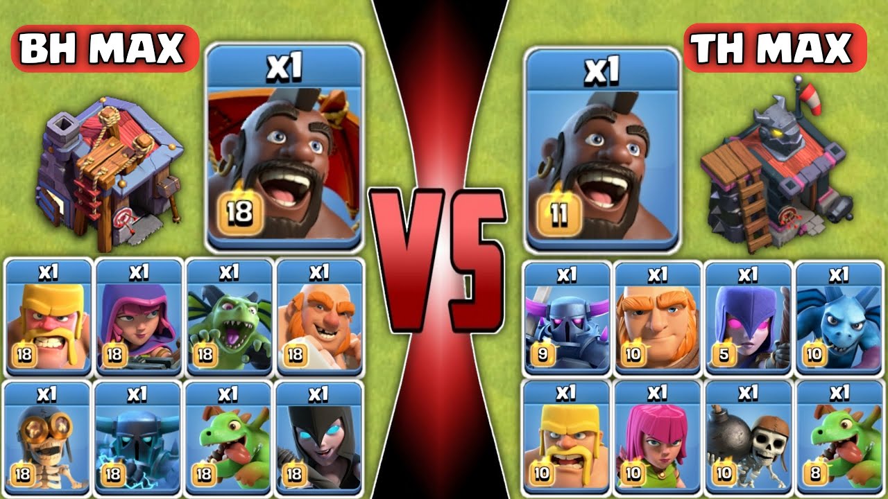 BUILDER HALL TROOPS VS TOWN HALL TROOPS in Clash of clans ! BH vs TH ...