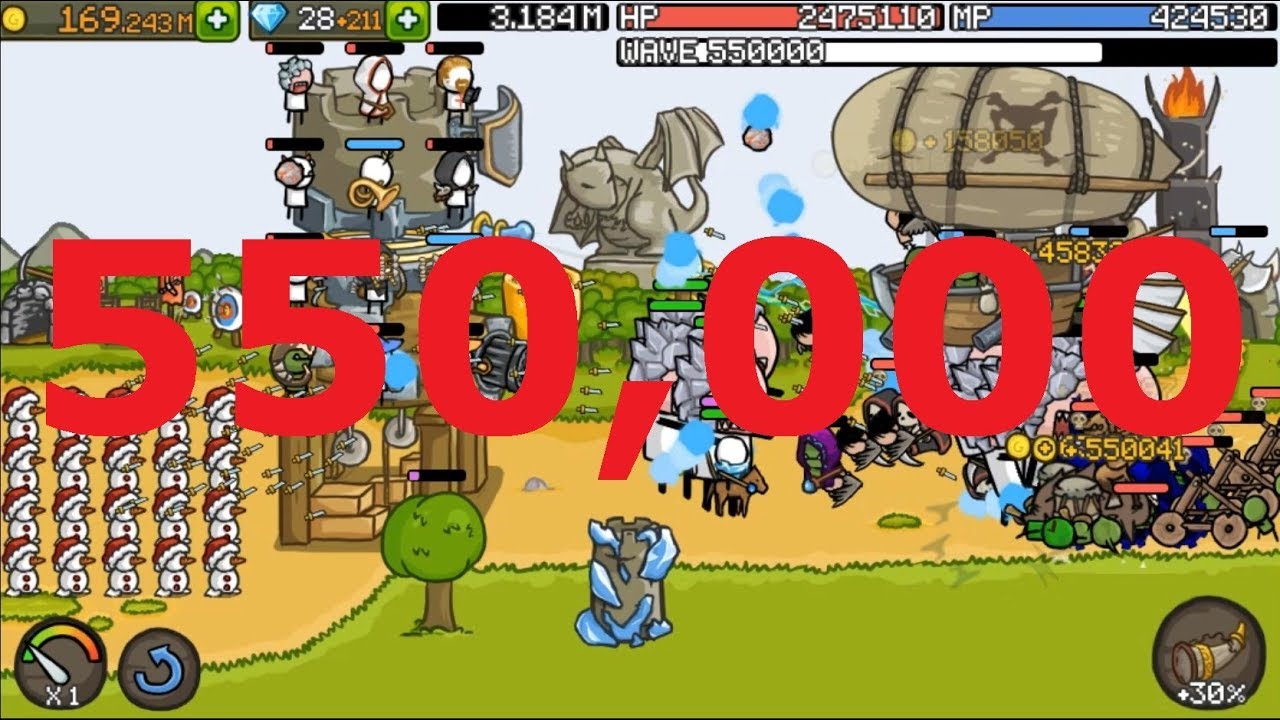 Grow Castle - 550,000 waves(Gold mode) - YouTube