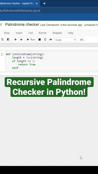 Recursive Palindrome Checker In Python Shorts Python Programming 