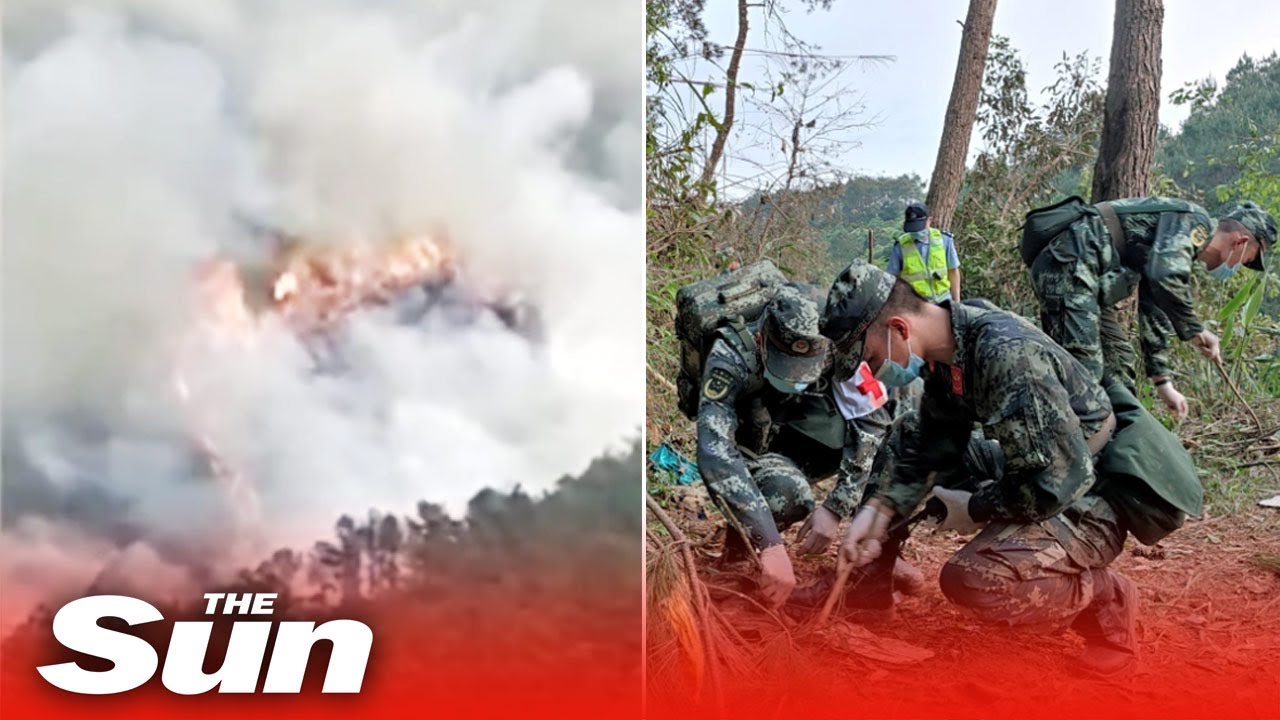 Rescuers search through China flight MU5735 plane crash remnants that ...