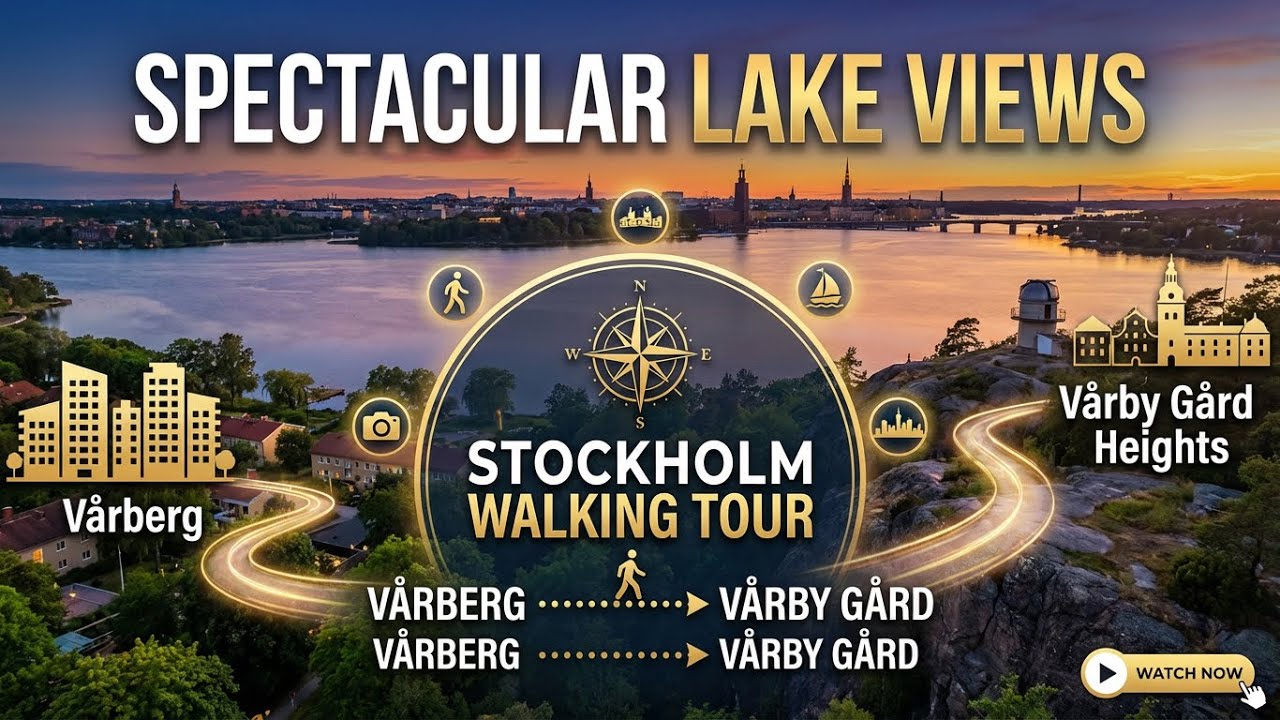جولة من Vårberg إلى مرتفعات Vårby Gård | إطلالة ساحرة على البحيرة في ...