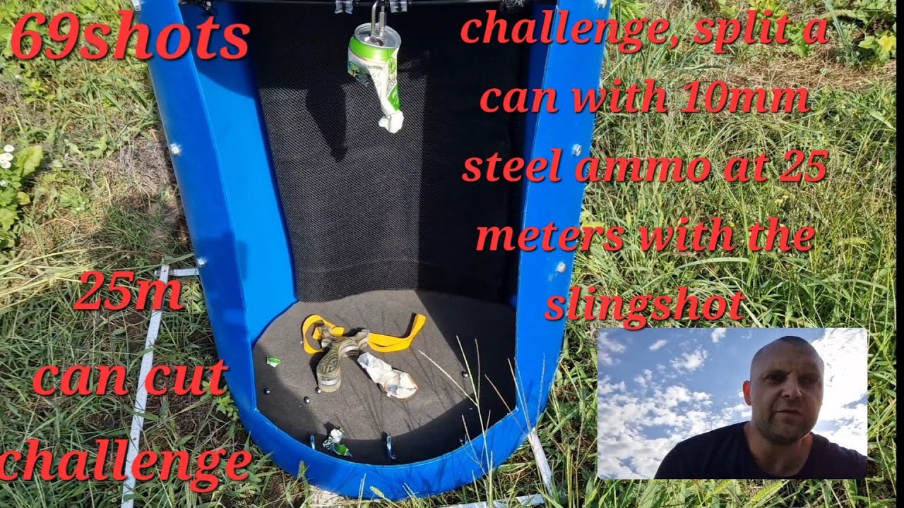 challenge, split a can with 10mm steel ammo at 25 meters with the ...