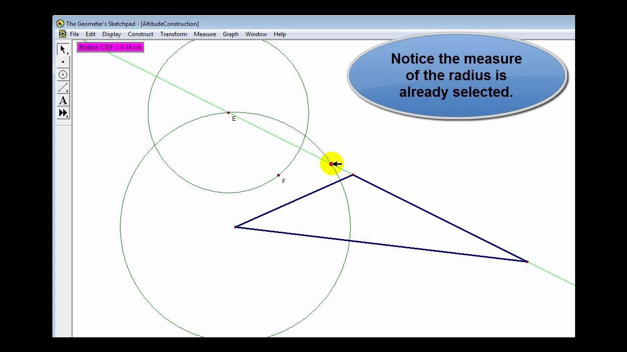 Constructing the Altitude of a Triangle Using Geometer's Sketchpad - YouTube