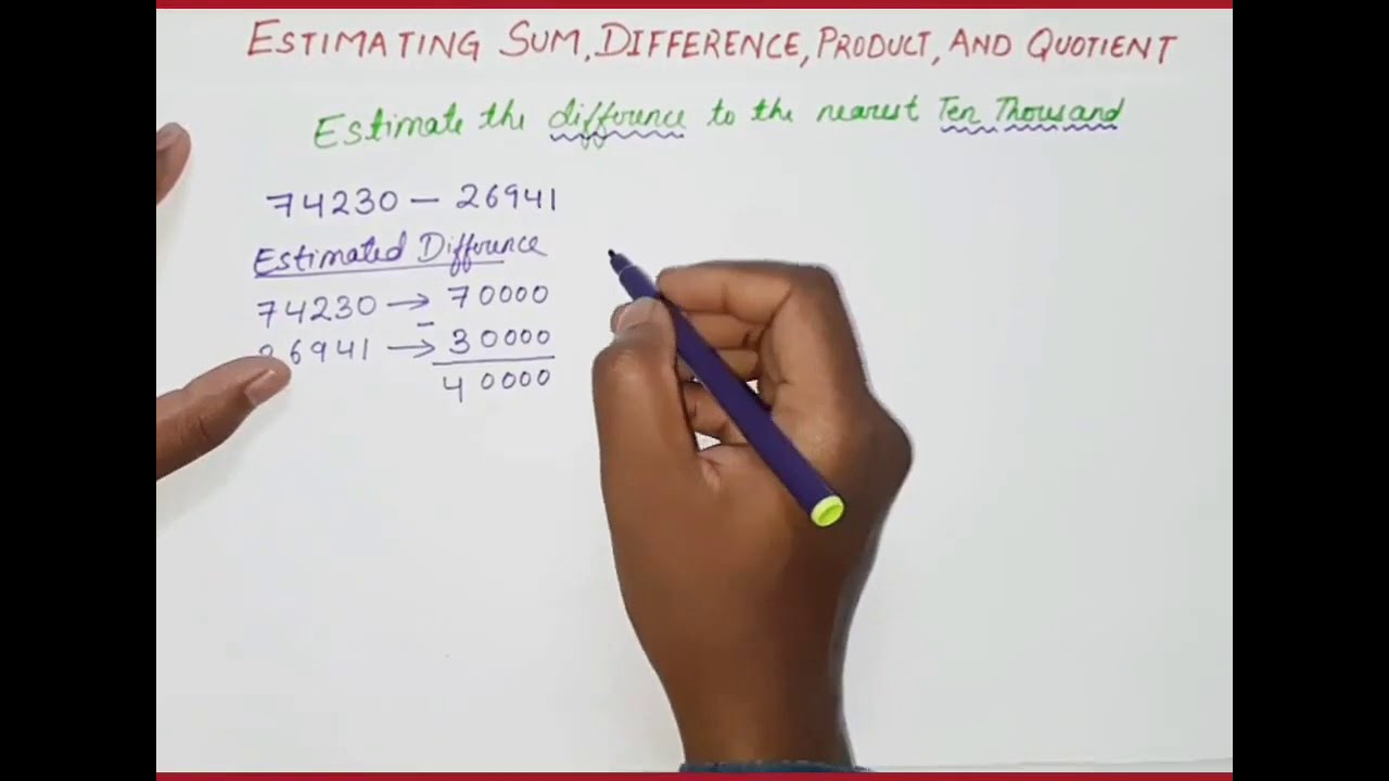Estimating Sum, Difference, Product, and Quotient- part 1 | class 5 ...