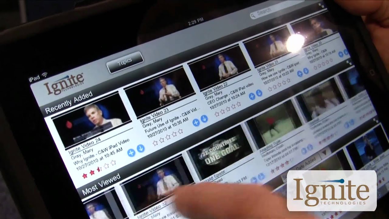 Demo of Ignite Technologies' iPad video portal - YouTube
