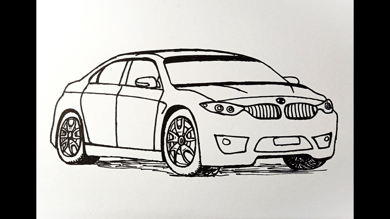 How to draw a car. Easy car drawing tutorial. - YouTube