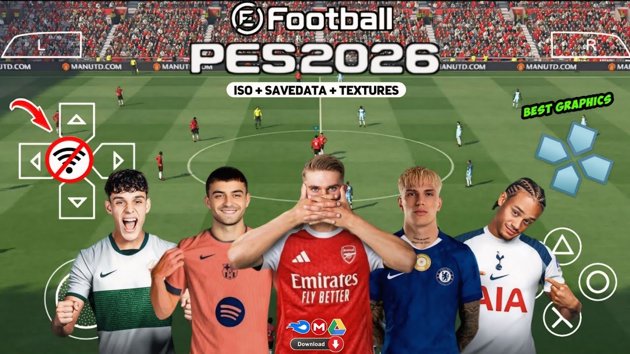 eFootball PES 2026 PPSSPP Android Offline Full Update UCL & League Kits ...