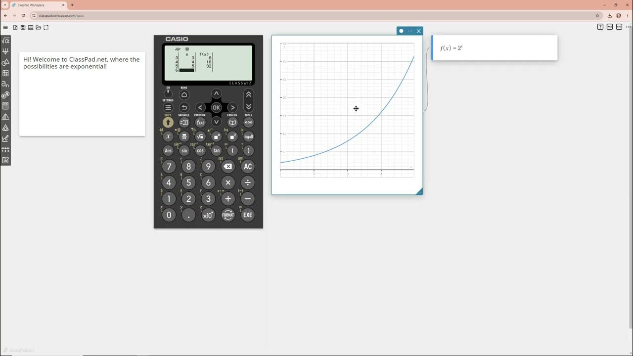 Exponential Functions with fx-991CW Calculator and ClassPad.net - YouTube