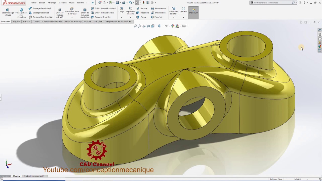 SolidWorks modeling : model mania 2011 PHASE 2 - YouTube