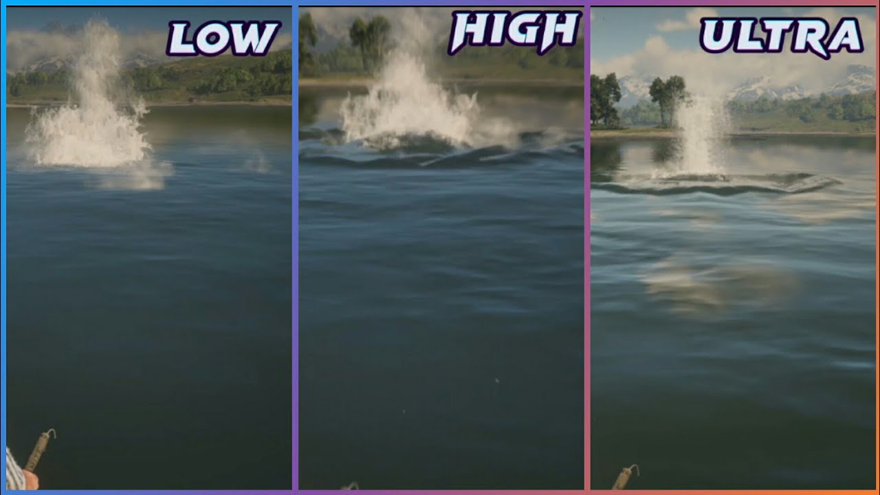 Red Dead Redemption 2 Water Physics Quality Low Vs Medium Vs High Vs ...