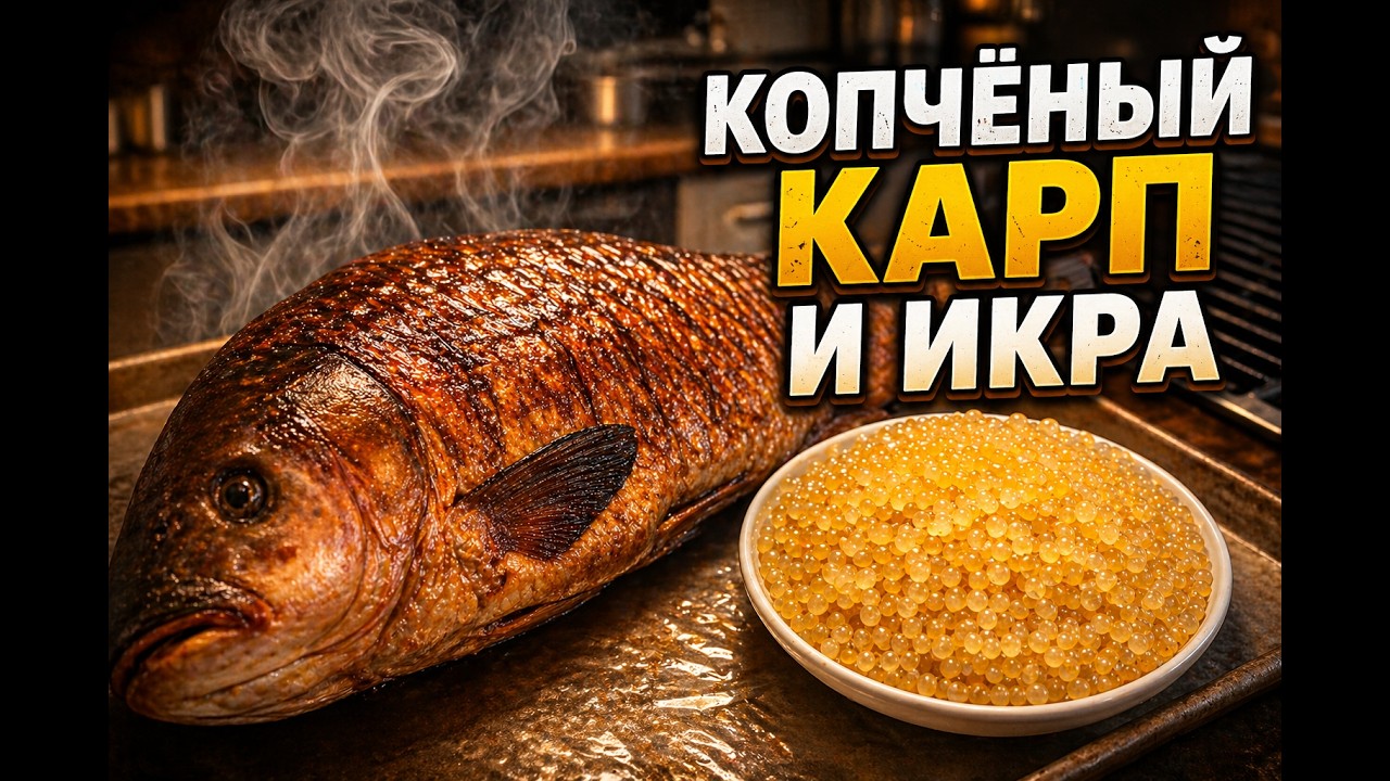Catch & Smoke Buffalo Carp + Make Caviar 😳 Буффало Карп Копчение и Икра ...