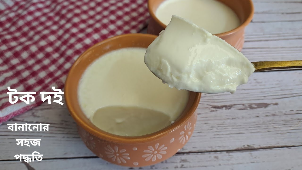 টক দই বানানোর সহজ পদ্ধতি - Tok doi recipe in bengali - Homemade curd ...