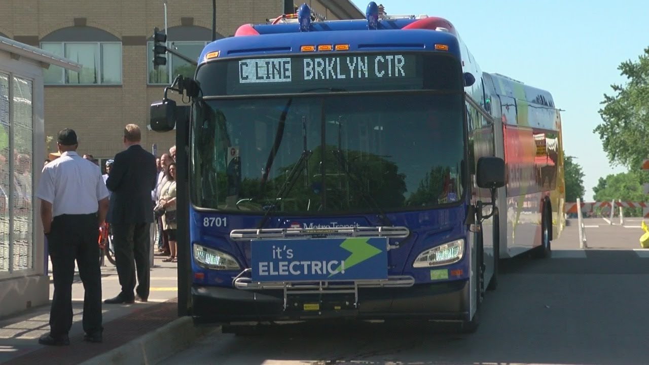 Metro Transit Debuts Electric C Line Bus - YouTube