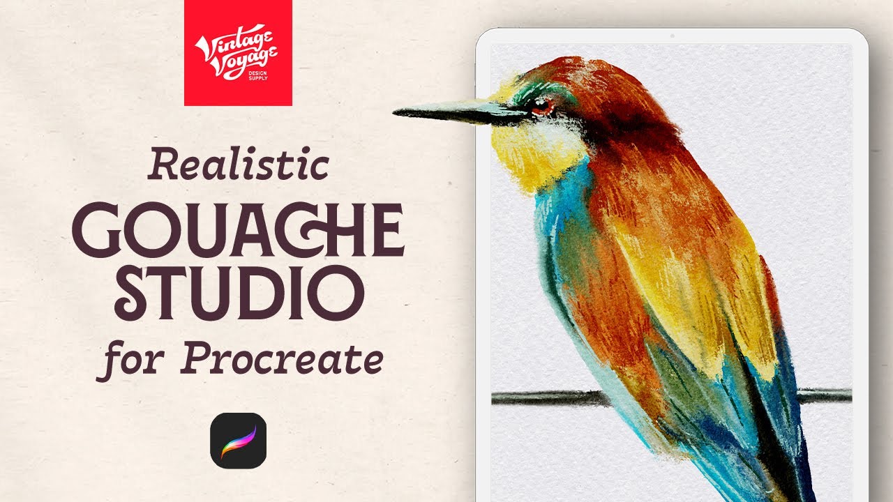 Drawing with Realistic Gouache Studio Brushes for Procreate. - YouTube