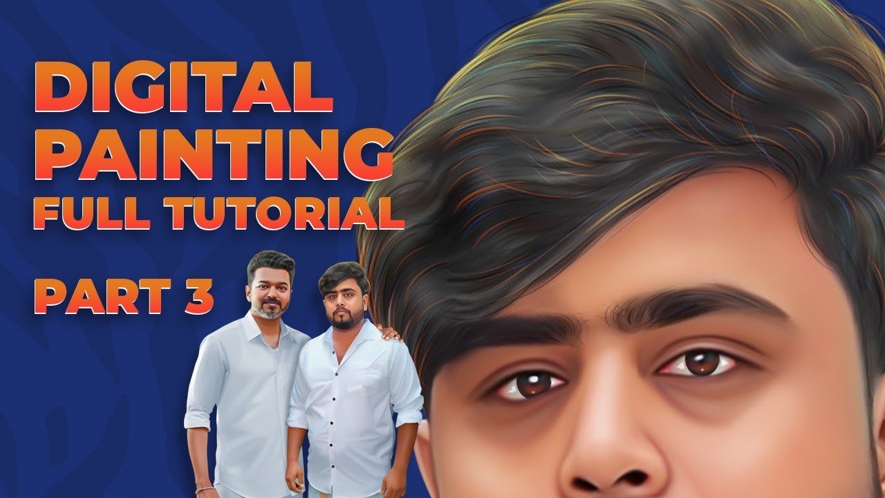 Digital painting /Hair work /Digital Painting tips/How to smudge/ Full ...