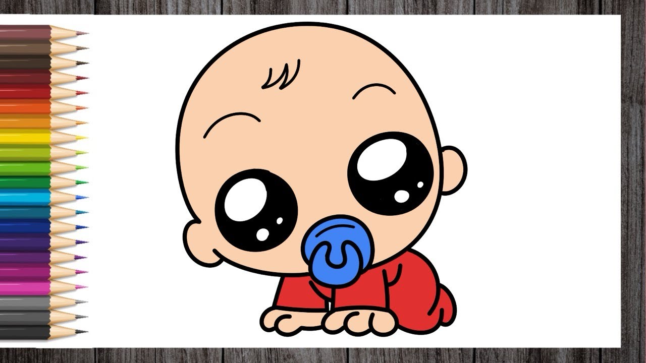 How to Draw a Cute Baby Cartoon Easy | Easy Baby Drawing | Cute Little ...