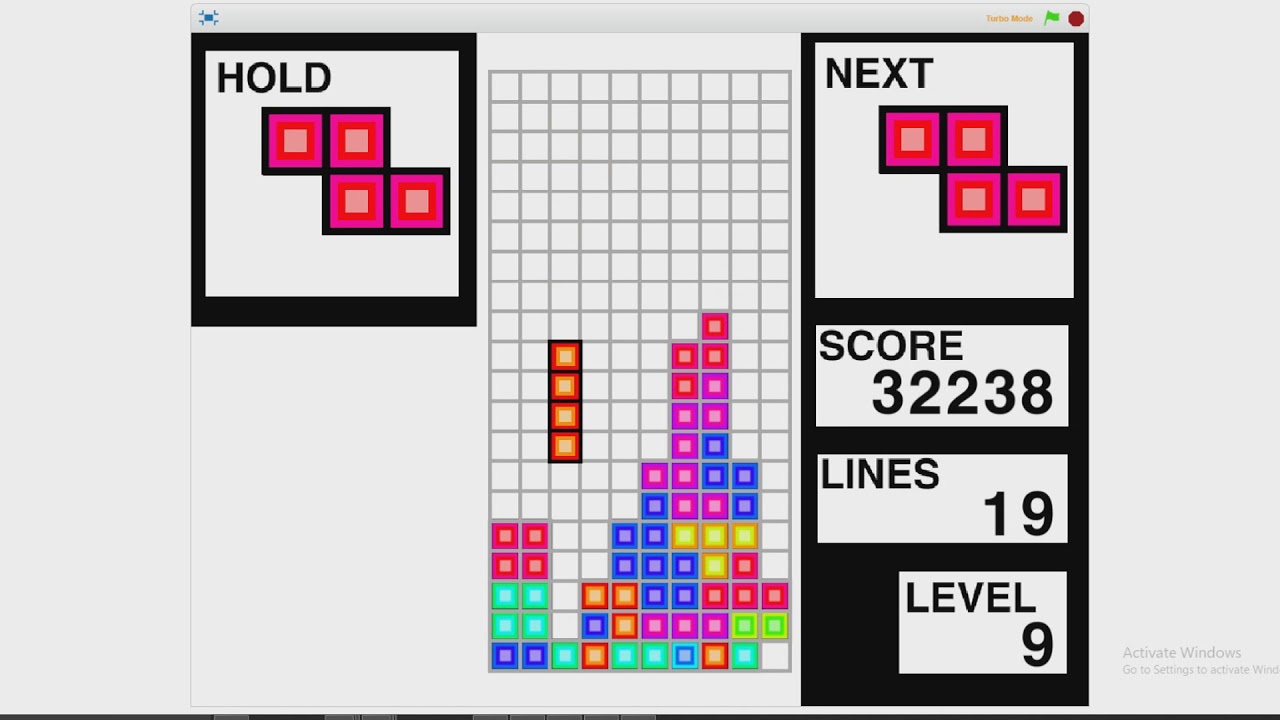 My Tetris Game On Scratch Youtube