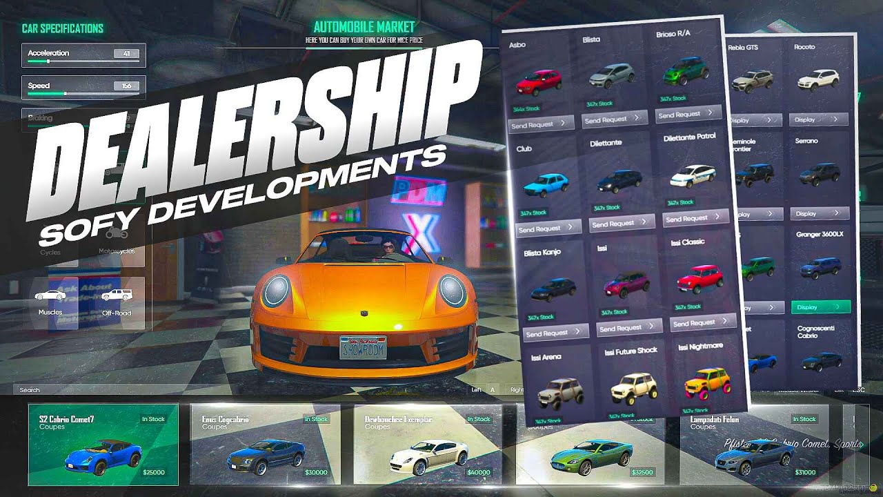 [QBCore] Dealership Script Showcase | Sofy Developments - YouTube