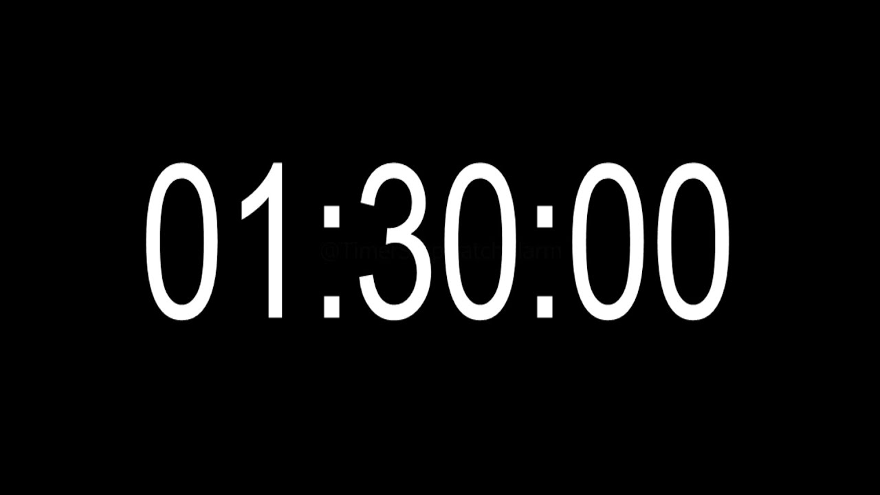 1 Hours 30 minutes or 90 Minutes Silent Timer Countdown | Timer ...