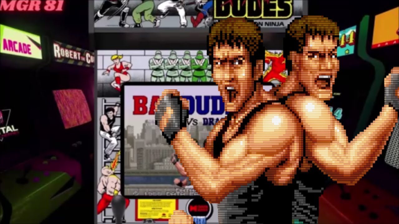 BAD DUDES ( ARCADE CABINET WITH BEZEL/MARQUEE DESIGN ) 2 PLAYERS CO-OP ...