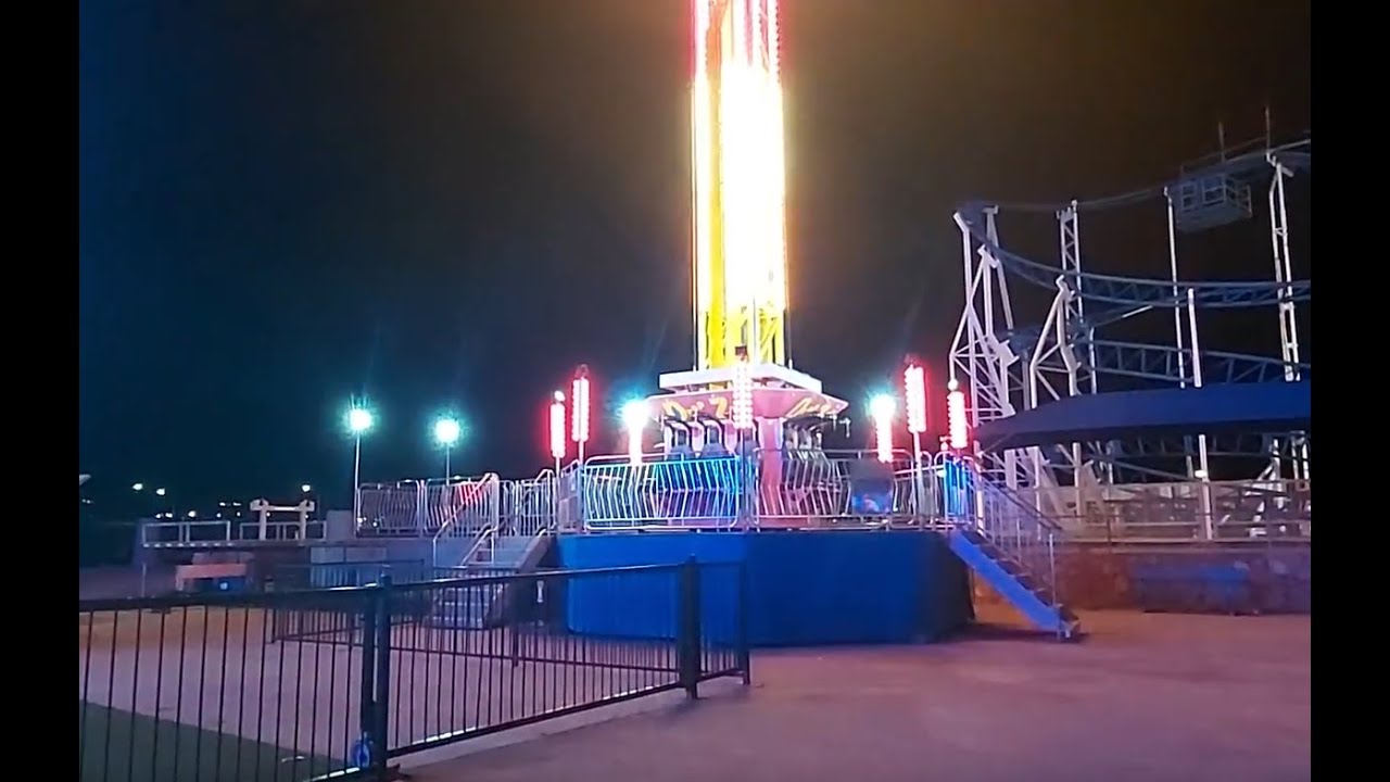 Drop Zone On Ride At Sunset | Western Playland Amusement Park 9/24/2022 ...