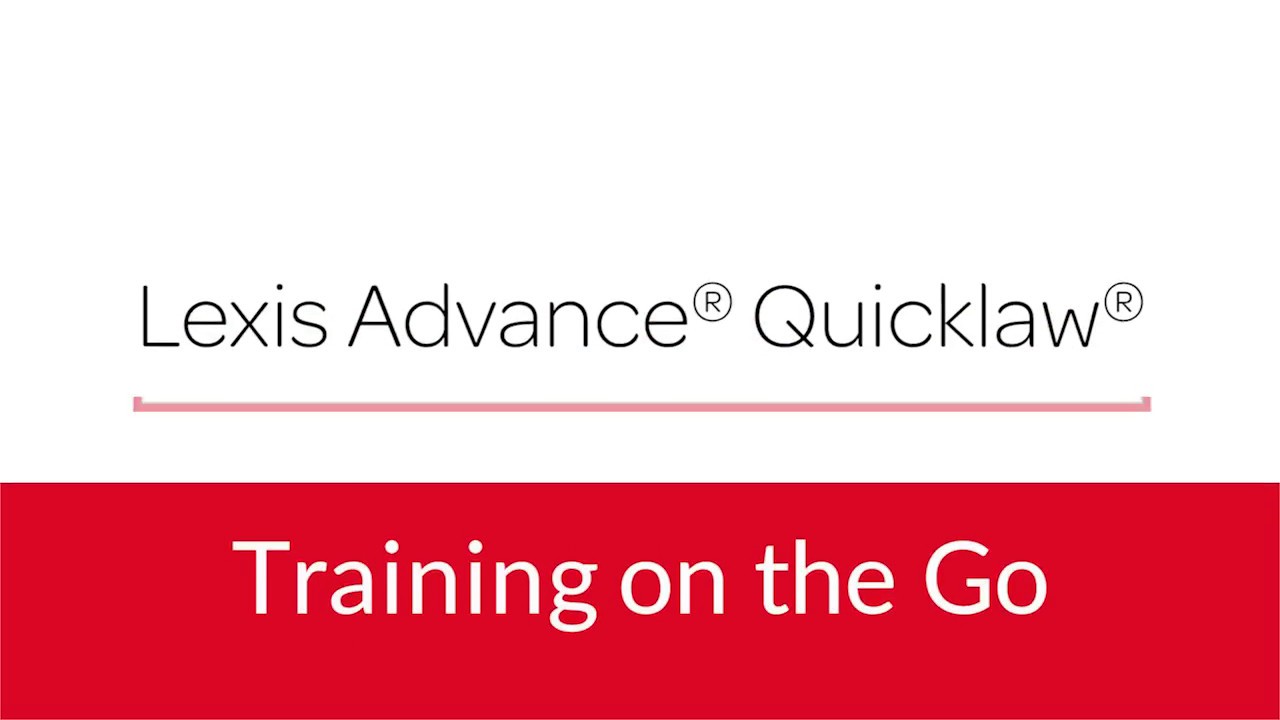 Lexis Advance® Quicklaw® — Searching Secondary Sources - YouTube