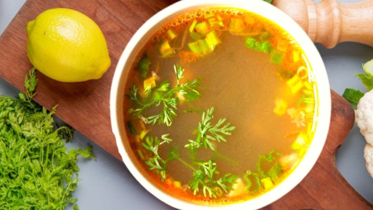 lemon coriander soup recipe | veg lemon and coriander soup | lemon ...