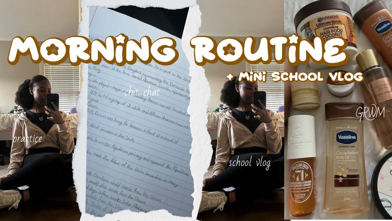 HIGH SCHOOL MORNING ROUTINE + mini school vlog | practice , chitchat ...