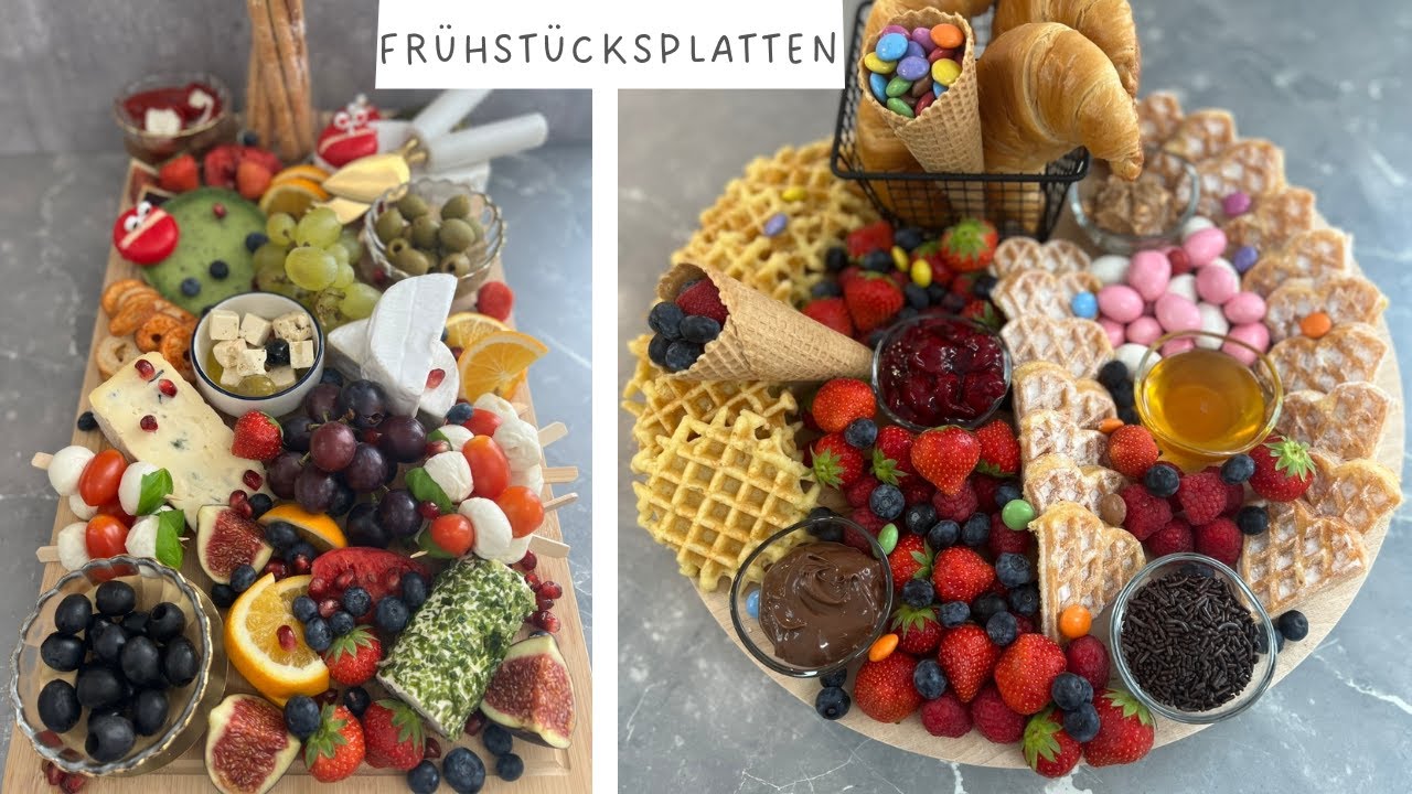 Frühstücksplatten dekorieren, Snack platter ideas, Käseplatte anrichten ...