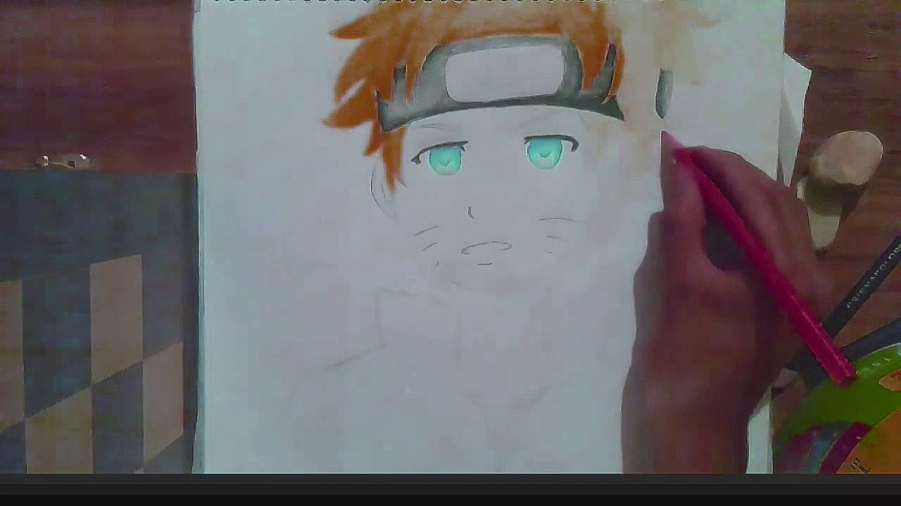 A hora si el dibujo coloreado de naruto, (feo pero ya hecho)💩😜 - YouTube