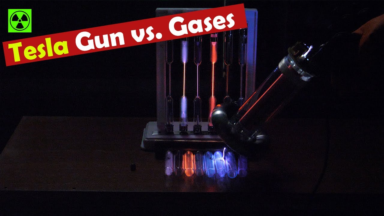 Tesla Gun vs. Elemental Gases Experiment Gadgetify - YouTube