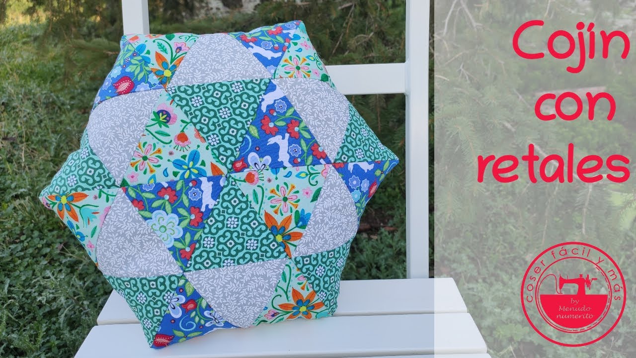 Cojín hexágonal con retales, patchwork fácil - YouTube